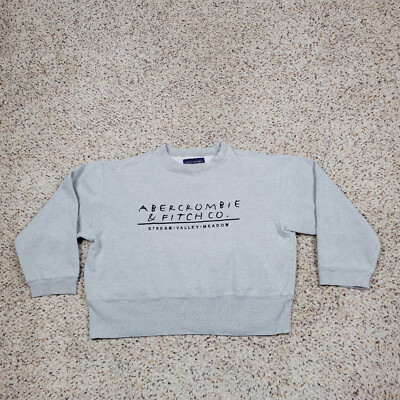 Abercrombie Sweater Womens Small Gray Pullover Sweatshirt Crop ...