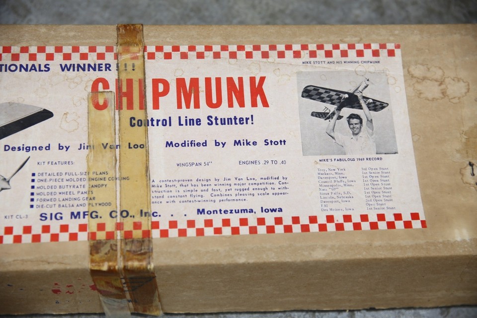 VTG SIG JIM VAN LOO'S Model Airplane SEMI-SCALE "CHIPMUNK" CONTROL LINE ...