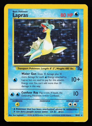 Lapras 10/62 Holo Rare Fossil Pokémon Card | eBay