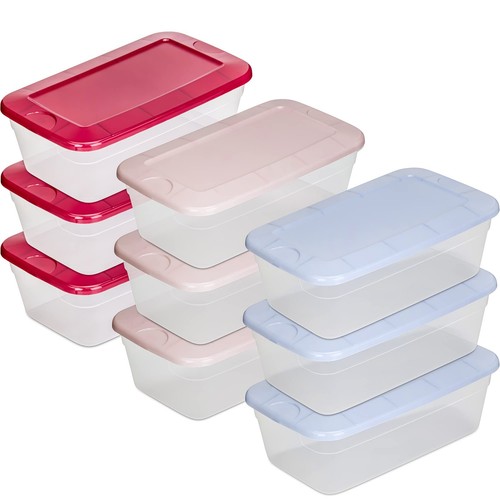 9 Clear Plastic Storage Containers, Shoe Boxes 6 Quart, Stackable ...