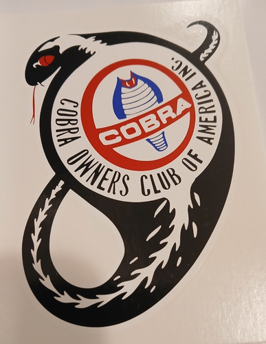ORIGINAL COBRA OWNERS CLUB DECAL-DAYTONA COUPE-GT 40-SHELBY-289 COBRA ...