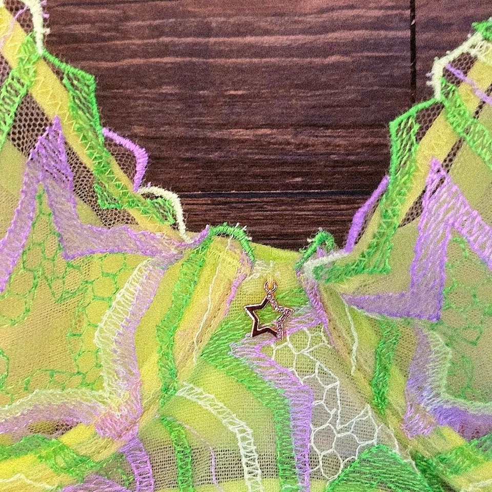 Savage X Fenty Neon Star Mesh Demi Bra 36D NWT | eBay