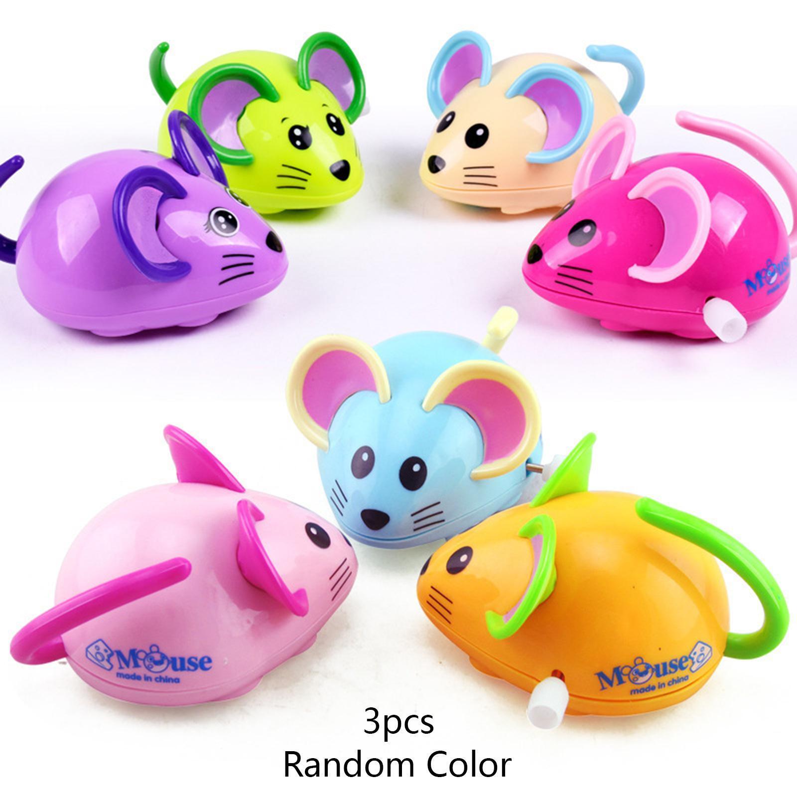3x Clockwork Mouse Toy Walking Jumping Rat Toy Animals Wind Up Toy Mice ...