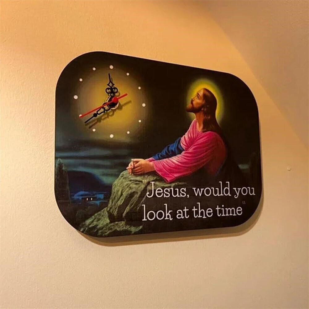 Jesus Christ Wall Clocks Jesus Would You Look at The Time Jesus Wood ...