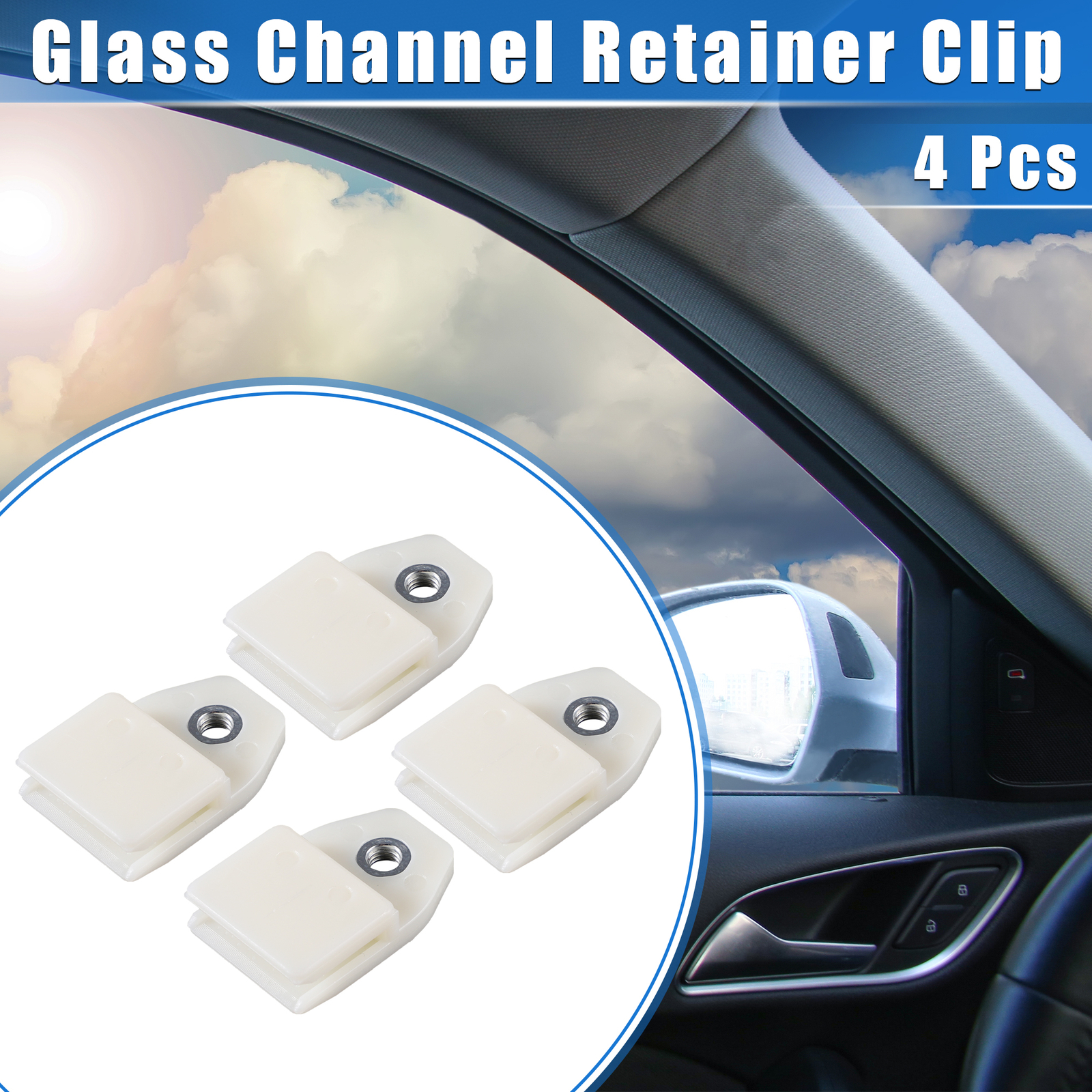 4 Pcs Universal Car Window Door Glass Channel Retainer Clip 1.73"x1.14 ...