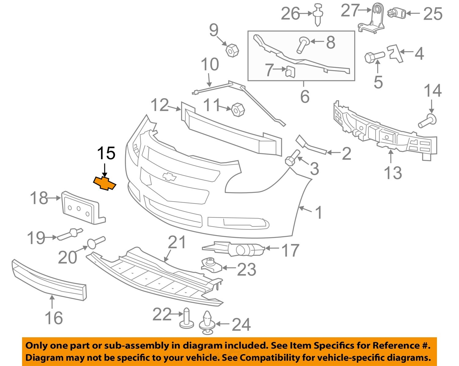 Chevrolet GM OEM Front Bumper Grille Grill-Emblem Badge Nameplate 22909142