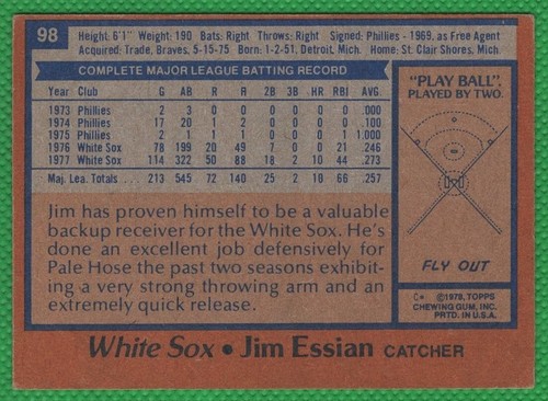 1978 Topps - #98 Jim Essian for sale online | eBay