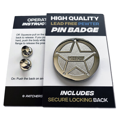 Sheriff 3D Polished Pewter Pin Badge with Secure Locking Backs | eBay UK