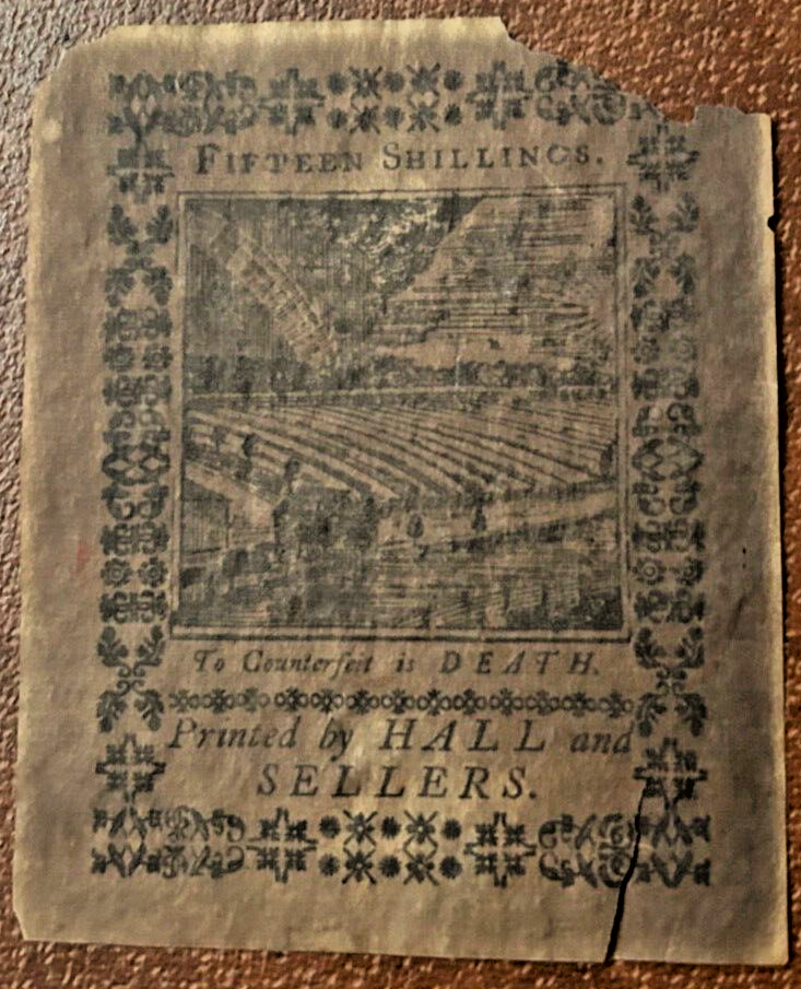 October 5 1773 Pennsylvania 15 Shillings Colonial Currency Banknote ...