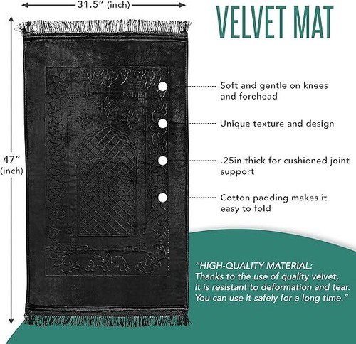 Extra Large Prayer Mats Premium Muslim Janamaz Velvet Non Slip 80 x ...