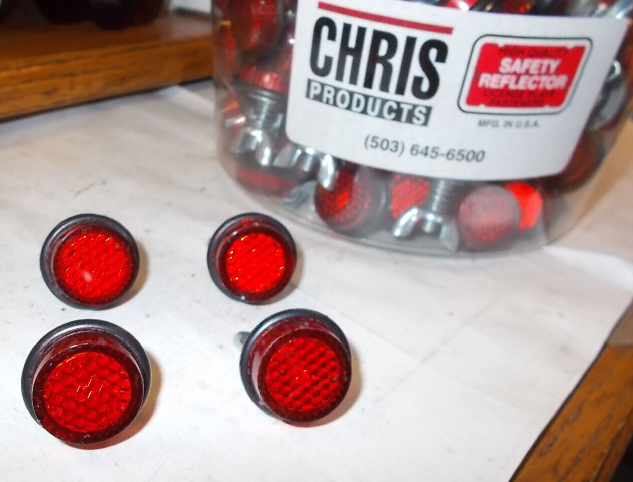Chris Products - CH150R - Mini License Plate Reflectors, Red for sale ...