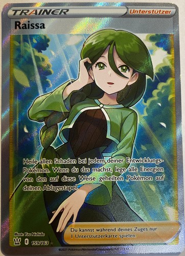 Pokemon Raissa Trainer Full Art | Deutsch 159/163 Kampfstile | Near ...