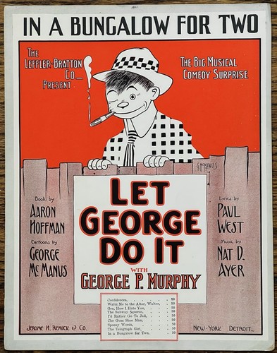 scarce GEORGE McMANUS / COMIC STRIP sheet music 1911 Broadway LET ...