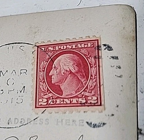 1915 George Washington 2 Cent Red Stamp Vint. with Date Postmarked ...