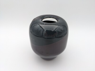 Dark Purple Glass Vase Small Studio Hand Blown Art Decor Two Tone ...