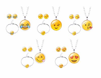GIOIELLI EMOTICON EMOJI FACCINE SOCIAL SMILE OCCHI CUORE CUORICINO ...