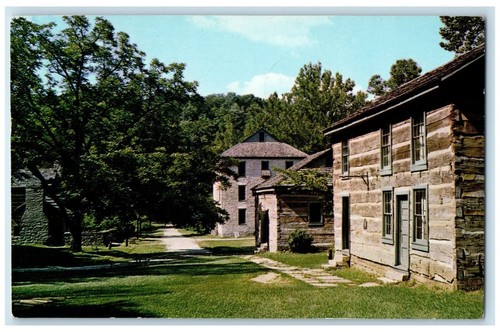 1965 Spring Mill State Park Pioneer Village Scene Mitchell Indiana IN ...