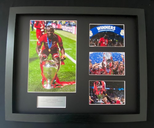 hand signed sadio mane 12x8 photo mounted display Liverpool Autograph ...