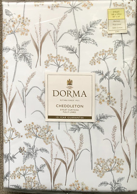 Dunelm Dorma Cheddleton Cotton Cow Parsley Blackout Curtains 66"x54" (W ...
