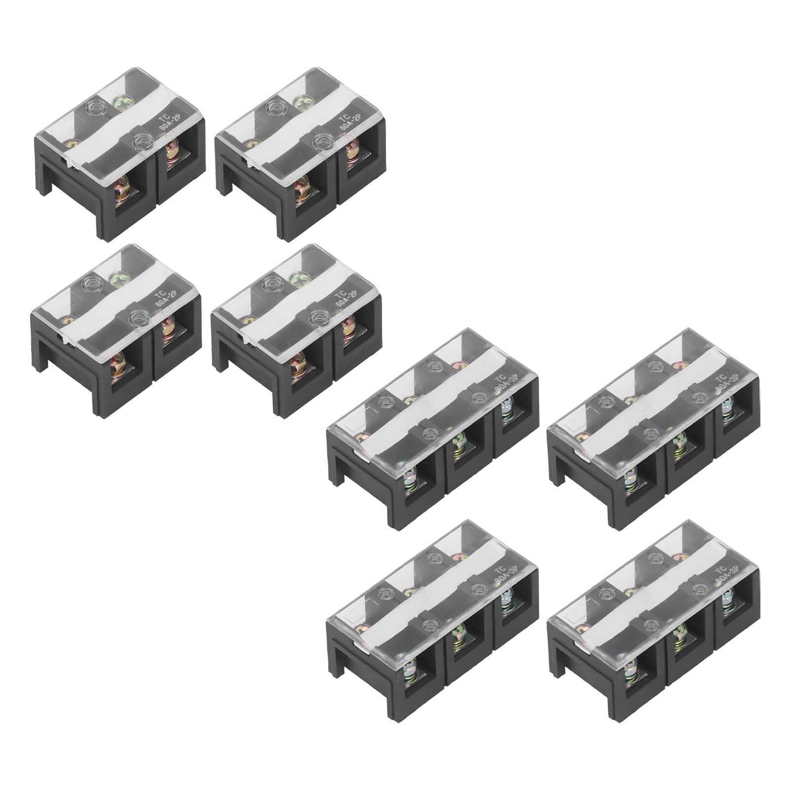 4pcs Wire Barrier Block Terminal Strip Professional TC Fixed Dual Row ...