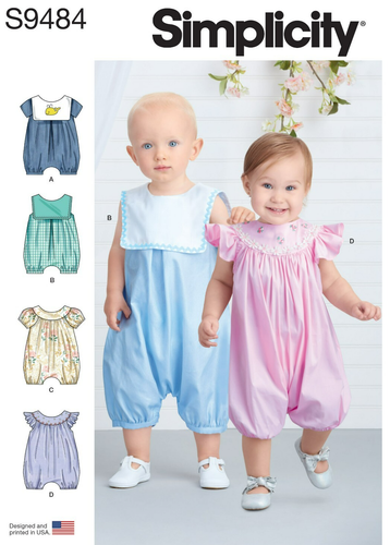 Simplicity 9484 Baby Romper Sizes 1-18 months Sewing Pattern New! | eBay