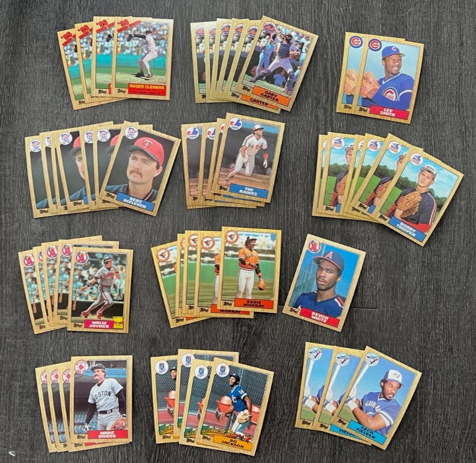 1987 Topps HoF and Rookies Lot of 285 cards, (Bonds, Larkin, Jackson ...