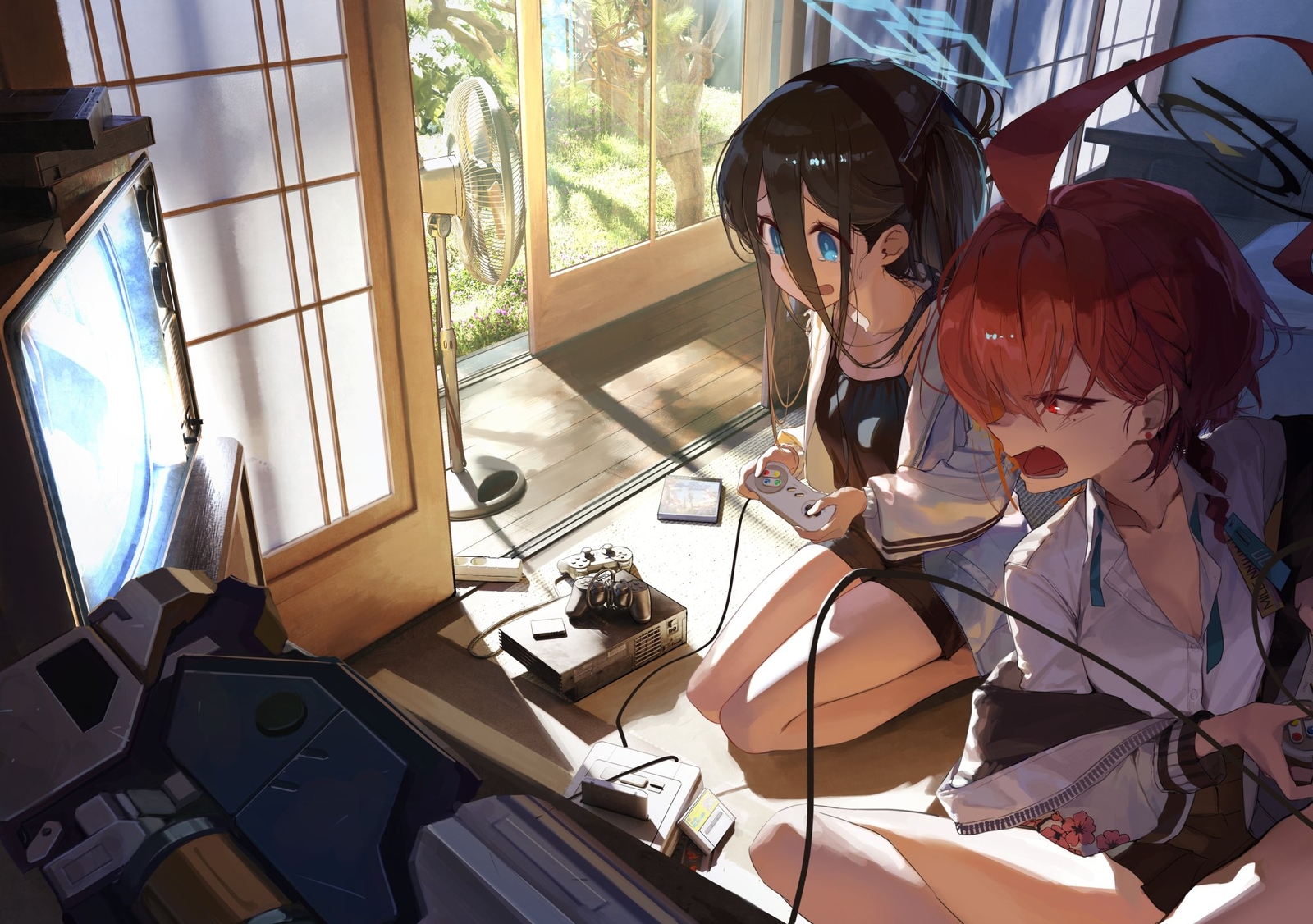 Anime blue archive controllers girls indoors mikamo neru Playmat Gaming ...