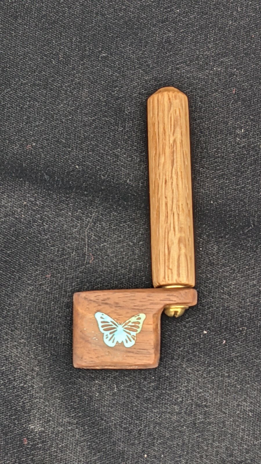 Guitar String Winder - Wood (Walnut) with Turquoise Butterfly Inlay | eBay