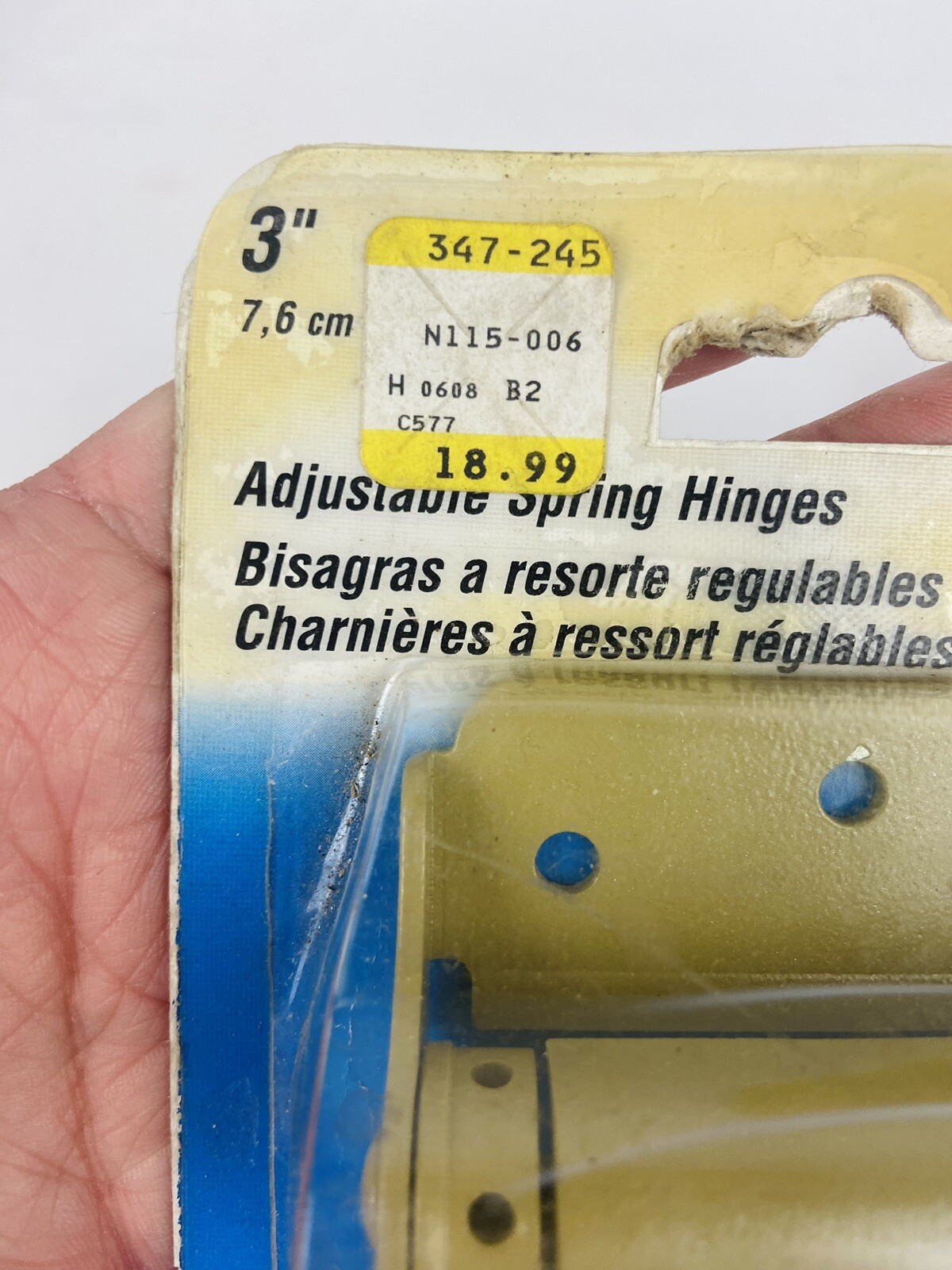 National Hardware V125 3" Adjustable Spring Hinges 2pc N115-006 Yellow ...
