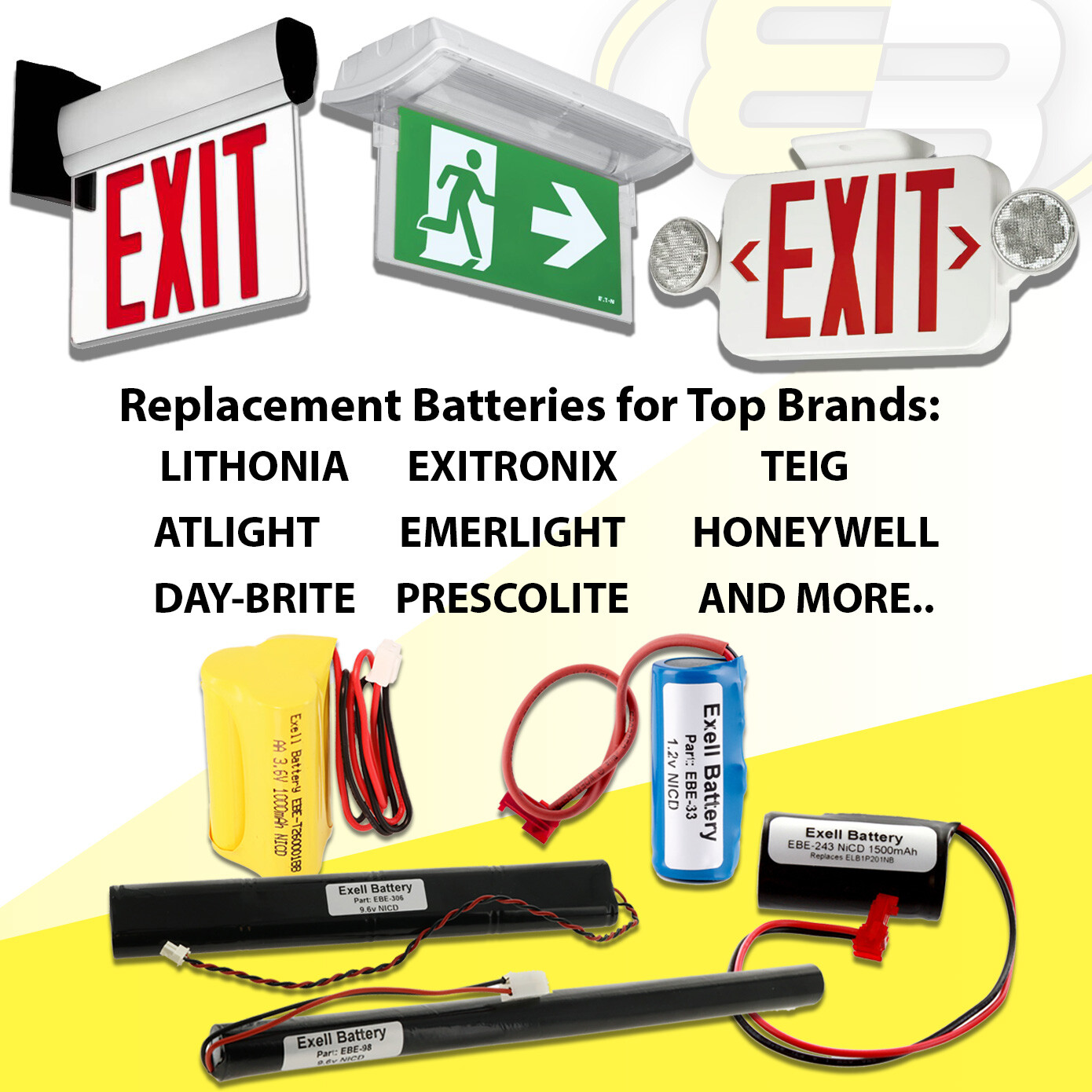 5pc Lithonia Emergency Lighting Battery for Model ELB1210N ELB1P201N ...