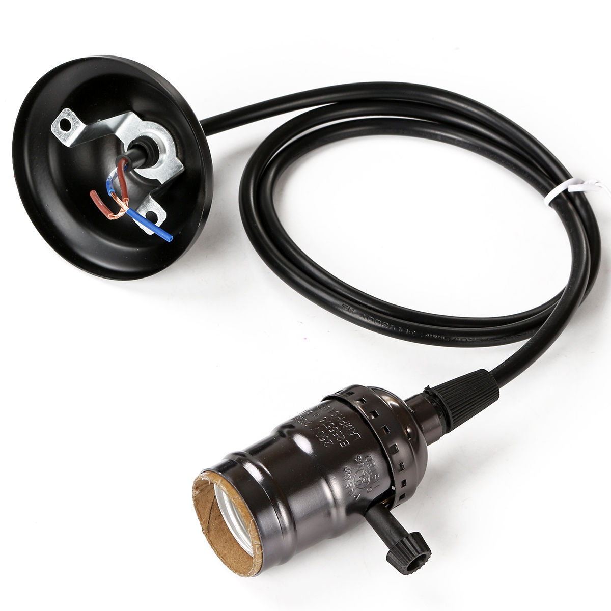 Antique E27 Edison Screw Cap Bulb Socket Lamp Holder Pendant Light 1.1m ...