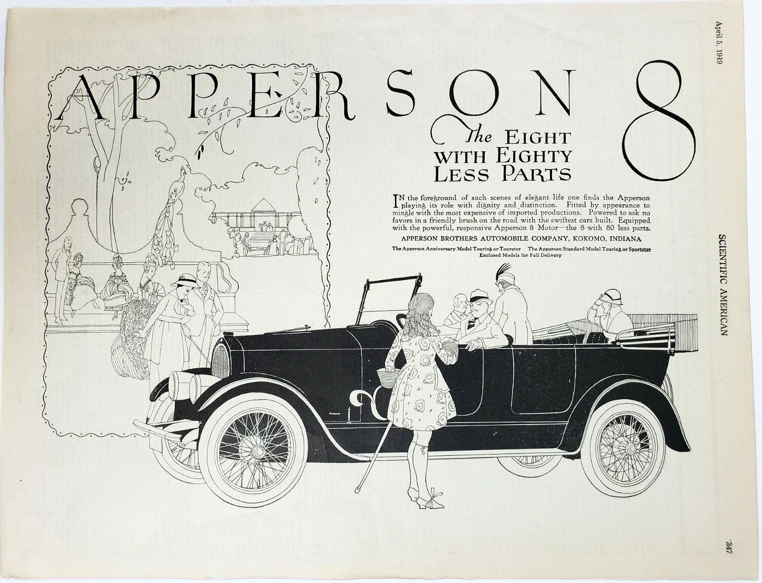 Apperson 8 Vintage 1919 Car Ad Automobile Ad Scientific American ...