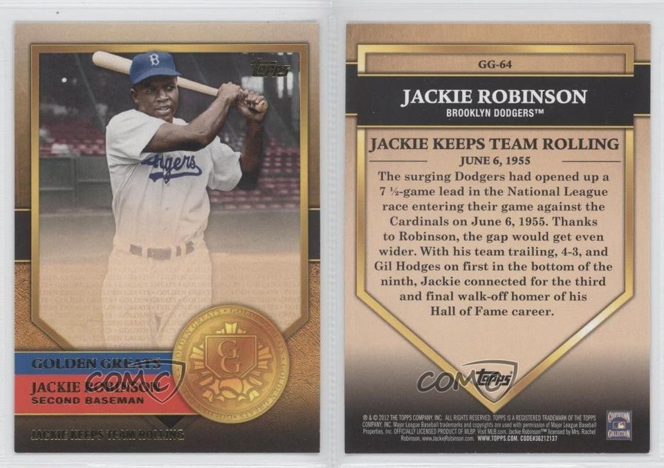 2012 Topps Golden Greats Jackie Robinson #GG-64 HOF 0m7 | eBay