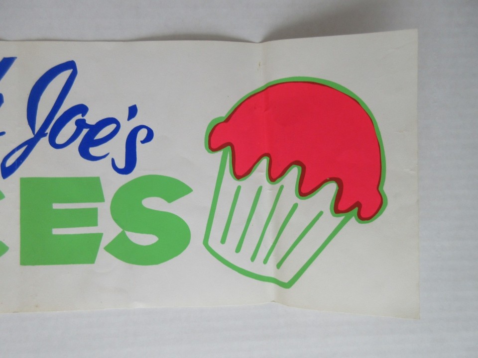 GOOMBAH JOE'S ITALIAN ICES ICE CREAM SIGN VINTAGE advertising 1960's | eBay