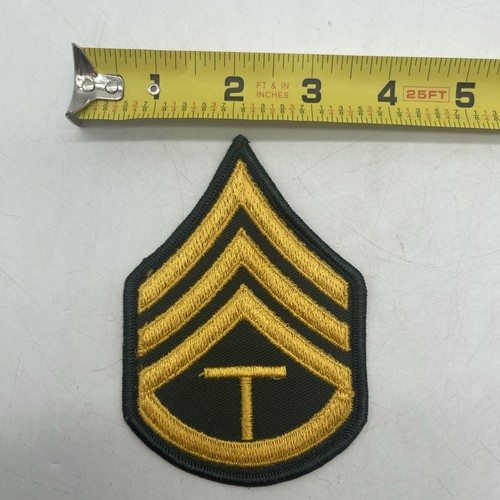 U.S. Military Army Staff Sergeant Technician Rank Chevron Patch Gold ...