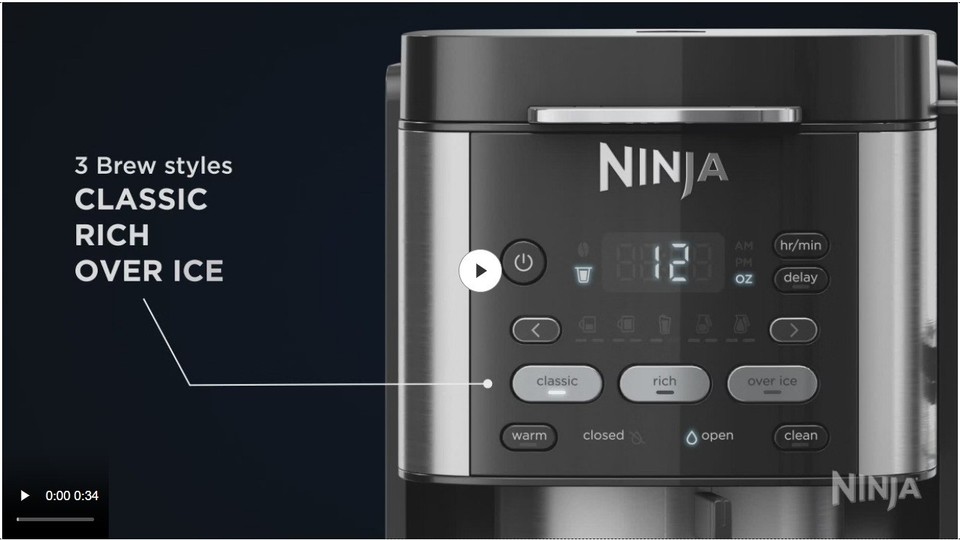 Ninja Drip Coffee Maker DualBrew Pro Hot & Iced Coffee Machine- Black ...