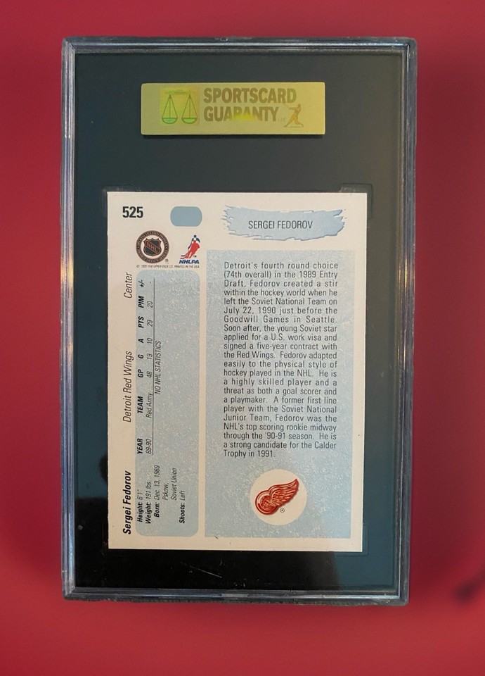 1990 Upper Deck #525 SERGEI FEDOROV Rookie Card Young Guns SGC 9 Mint ...