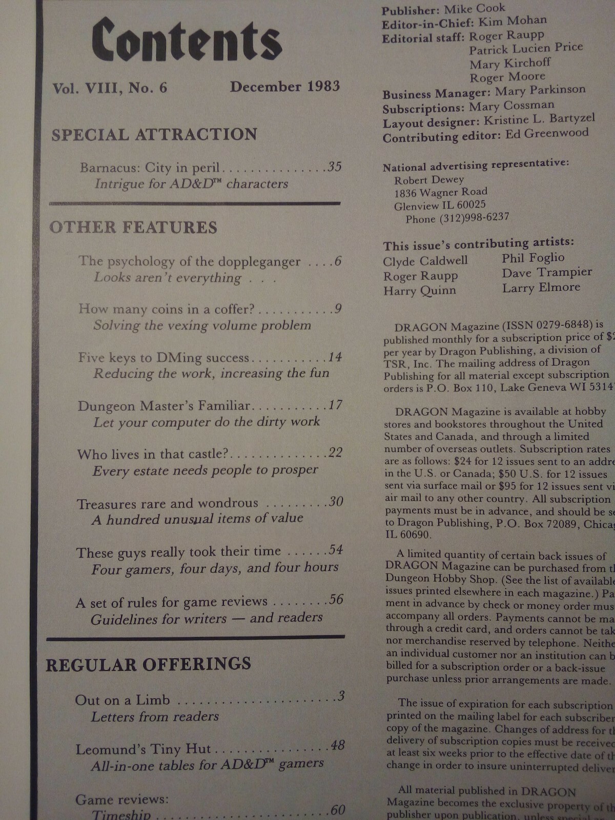 Vintage Dungeons and Dragons Dragon Magazine #80 w/Original Mailer VG ...