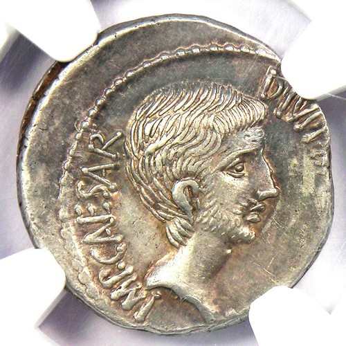 Augustus AR Denarius Silver Octavian Coin 37 BC - Certified NGC Choice ...