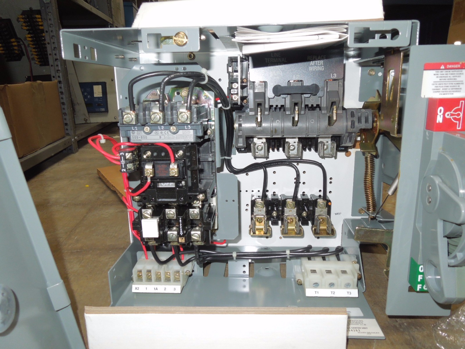 Allen Bradley 2112B Size 1 FVNR Fused MCC Bucket 13" Tall w/ Door No ...