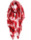 All Season Boutique Big Red Poppy Print Scarf Woman Lady Girl Poppy ...