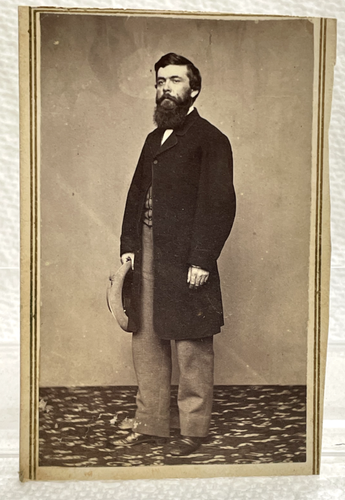Civil War Era CDV Man In Overcoat Holding Hat Slagle Photographer ...