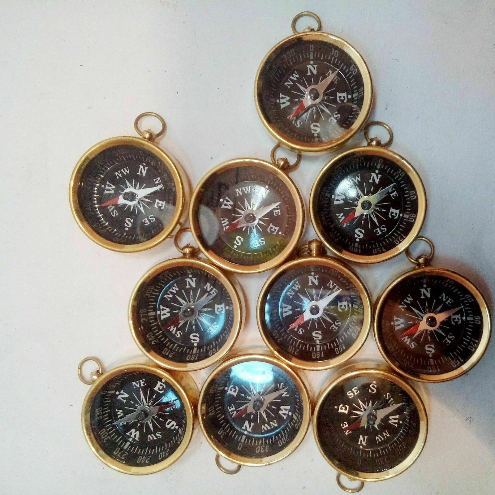 Lot De 25 Pièce de Collection Maritime Compas Marin Laiton Poche Compas ...