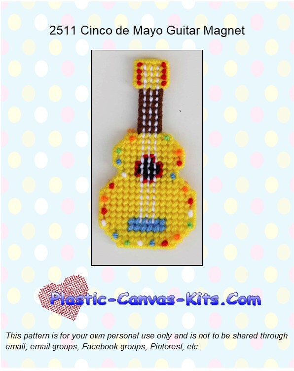 Cinco de Mayo Guitar Magnet - Plastic Canvas Pattern or Kit | eBay