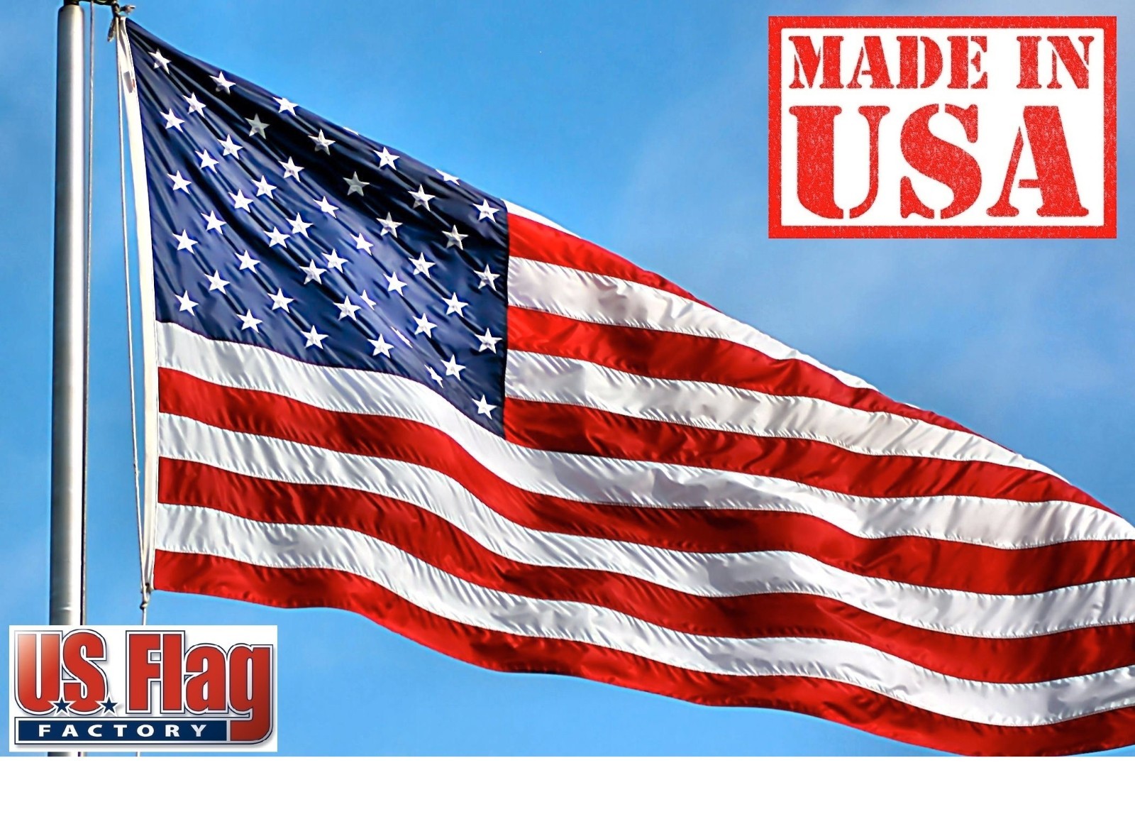 US Flag Factory 6x10 FT US AMERICAN FLAG Outdoor SolarMax Nylon Flag ...