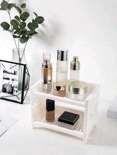 Multifunctional Plastic Shelves Double-layer Desktop Cosmetic Storage ...