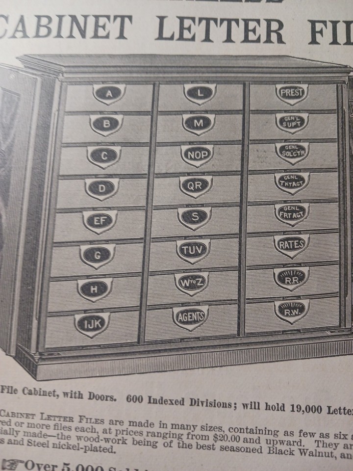 ~1884 Vintage Print Ad CAMERON, AMBERG & CO Peerless Cabinet Letter ...