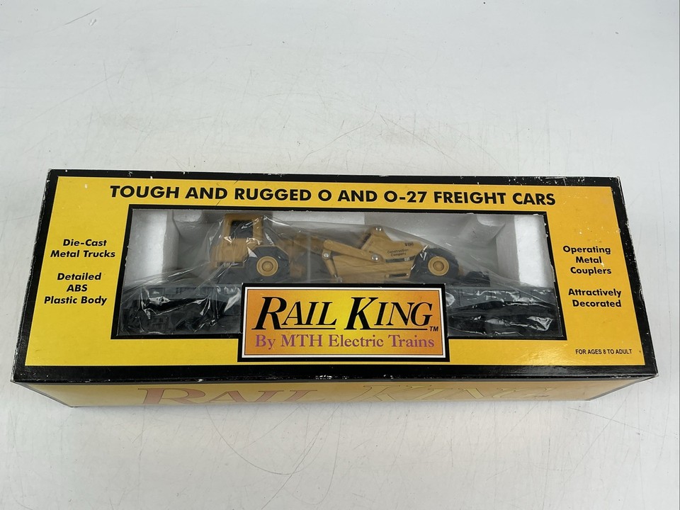 MTH Rail King O Gauge 30-7616 MTH Construction Flatcar ERTL Earth Mover ...