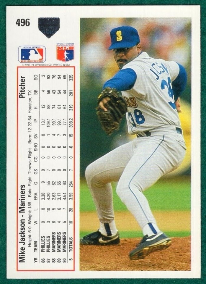 Mike Jackson - 1991 Upper Deck #496 - Seattle Mariners Baseball Card | eBay