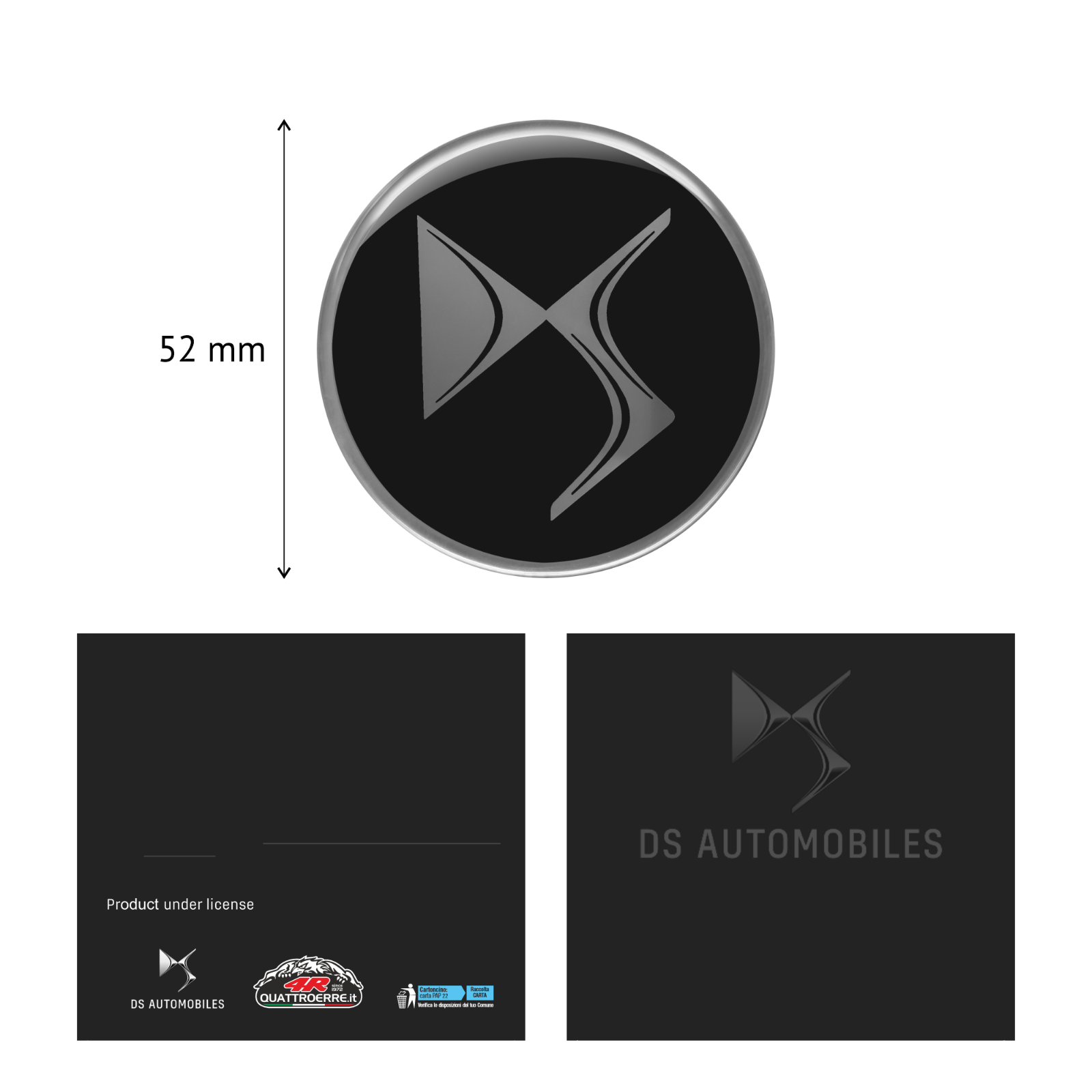 Sticker DS 3D Logo, Black, 52 MM | eBay